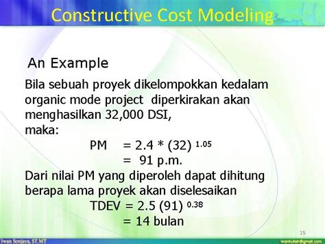 Software Engineering Outline Of This Presentation Constructive Cost