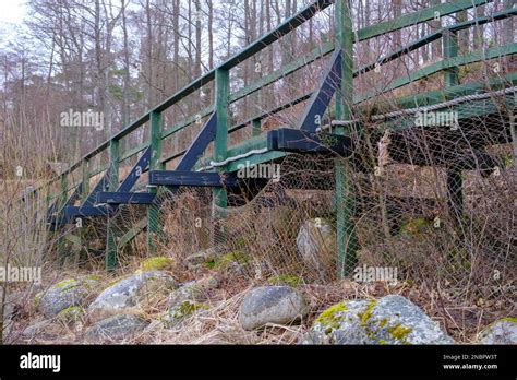 Photo En Gros Plan Du Plancher De La Passerelle En Bois Garde Corps Du
