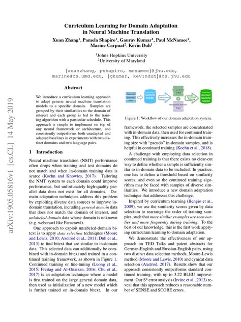 Curriculum Learning For Domain Adaptation In Neural Machine Translation Pdf Sampling