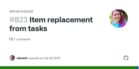 Item Replacement From Tasks · Issue 823 · Dotnetmsbuild · Github