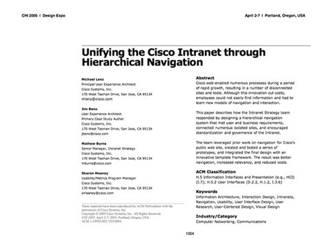 Cisco Intranet Navigation On Behance