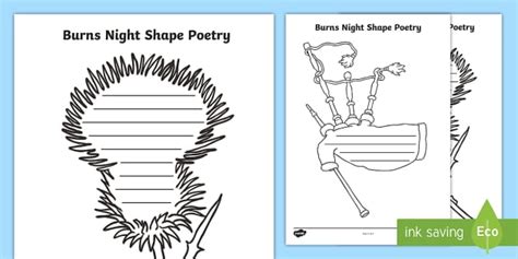 Burns Night Shape Poetry Writing Template Twinkl