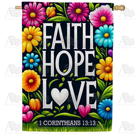 America Forever Faith Hope Love Double Sided House Flag
