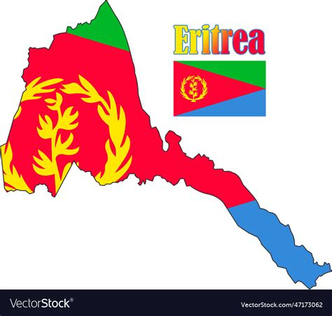 Eritrea Map And Flag Royalty Free Vector Image