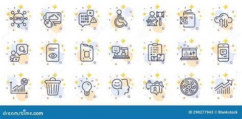 Outline Set Of Inventory Checklist View Document And Good Mood Line Icons For Web App