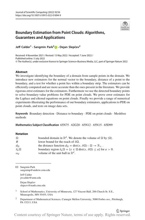 boundary estimation from point clouds algorithms guarantees and