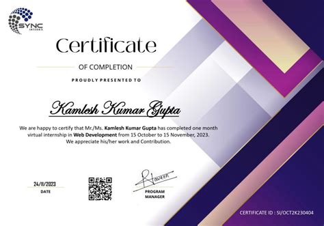 Kamlesh Kumar Gupta On Linkedin Syncinterns Webdevelopment