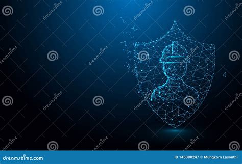 Safety Work Icon From Lines Triangles And Particle Style Design Stock Vector Illustration Of