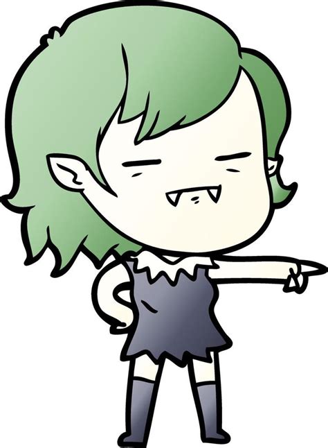 Cartoon Undead Vampire Girl Pointing 12445570 Vector Art At Vecteezy
