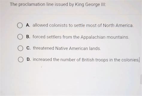 The Proclamation Line Issued By King George Studyx