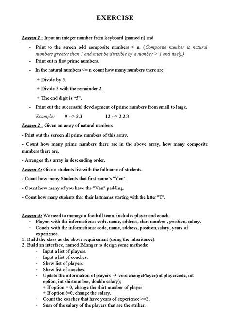 Exercises Language Oop En Exercise Lesson 1 Input An Integer Number From Keyboard Named N