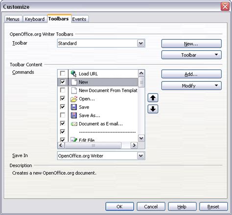 Customizing Toolbars Apache OpenOffice Wiki