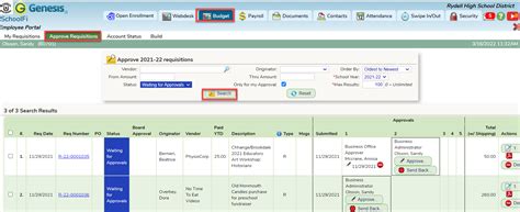 Approving Requisitions In The Employee Portal Schoolfi Support