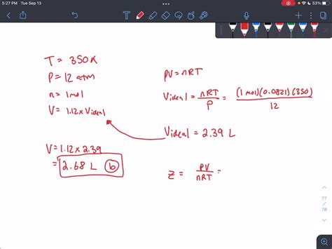 Solved A Gas At 350 K And 12 Atm Has A Molar Volume 12 Per Cent Larger Than That Calculated