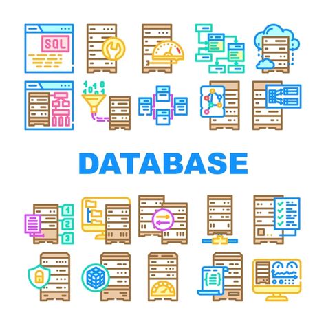 Premium Vector Database Administrator Computer Icons Set Vector