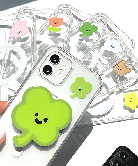 Set 할인 맥세이프 폰케이스 해피띵스 우정 커플 젤리 선물 투명 세트 에이블리