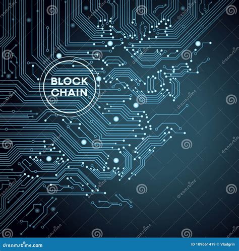 Blockchain Cryptocurrency Template Stock Vector Illustration Of