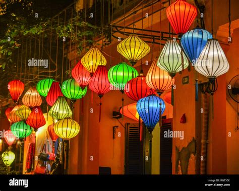 Hoi An Vietnam Jan 20 2019 Lanterns Lighted Up On The Streets Of Hoi An During The Hoi An