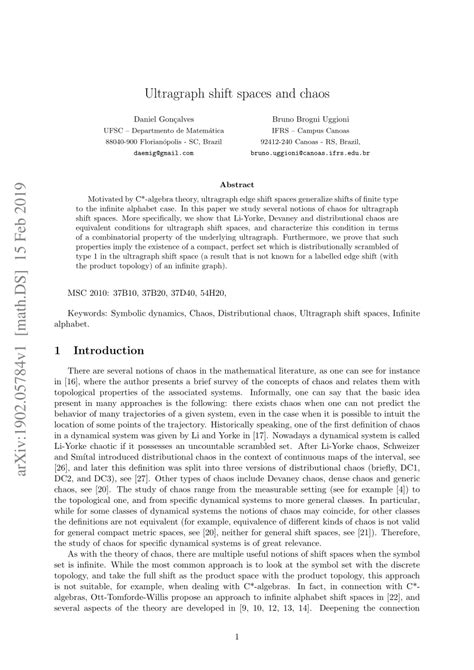 pdf ultragraph shift spaces and chaos