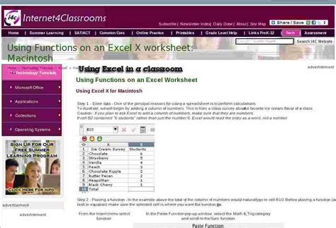Using Functions On An Excel X Worksheet Macintosh