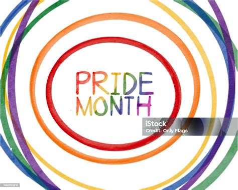 Rainbow Flag Circle Watercolor Brush Style Lgbt Pride Month Watercolor