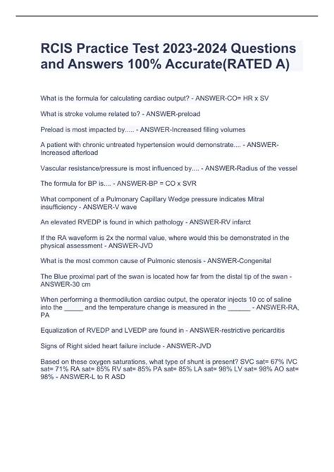 Rcis Practice Test Questions And Answers 100 Accurate Rated A Rcis Stuvia Us