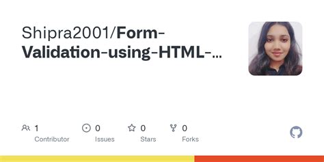 Github Shipra2001form Validation Using Html And Js