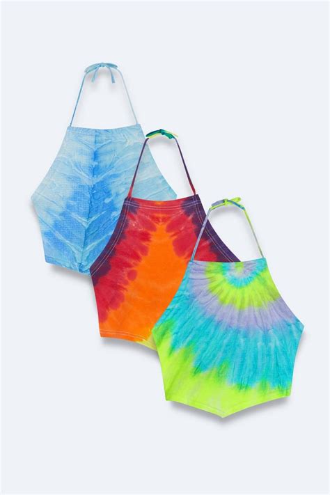 Womens Vintage Rework Tie Dye Halter Top Boohoo Uk