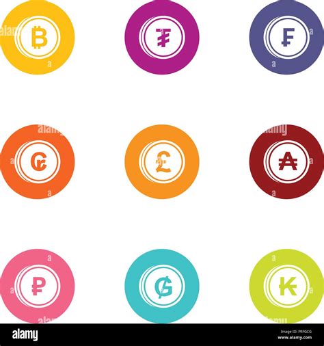 Monetary System Icons Set Flat Style Stock Vector Image And Art Alamy