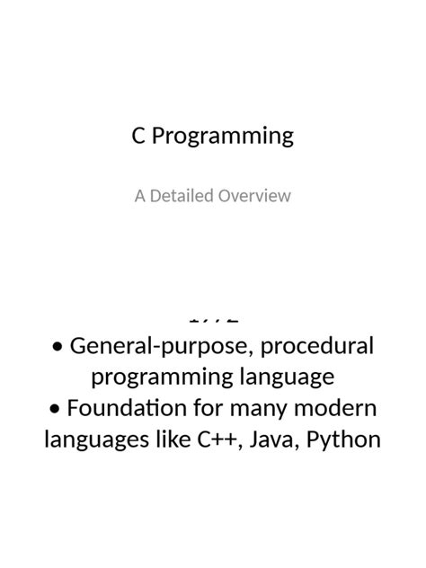 C Programming Presentation Pdf