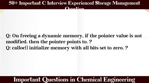 Mcq Questions C Interview Experienced Storage Management With Answers