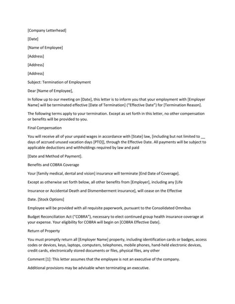 35 Perfect Termination Letter Samples Lease Employee Contract