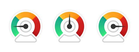 Modern Speedometer Tachometer Indicator Icons Performance Measurement Risk Meter Vector