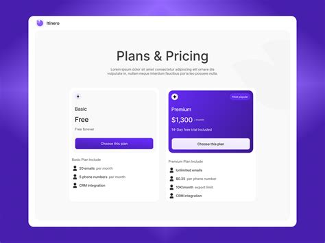 Pricing Cards Page Saas Software Business Website By Giuliana Brunetti