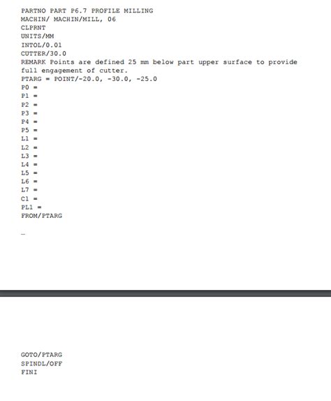 Solved 3 40 Nc Part Programming In Apt Write The