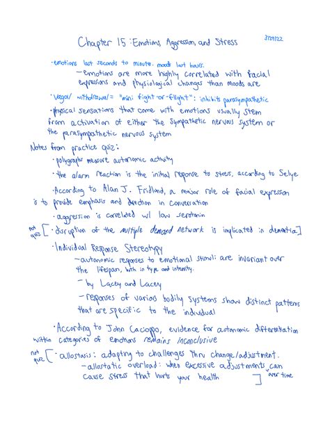 Psyc 321 Chapter 15 Emotions Notes 3129122 Chapter 15