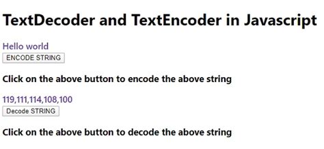 Javascript 中的 Textdecoder 和 Textencoder W3schools 教程