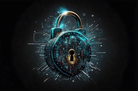 Premium Photo Cybersecurity Padlock Digital Lock On Technology Network Data Protection