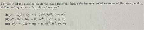 Solved For Which Of The Cases Below Do The Given Functions