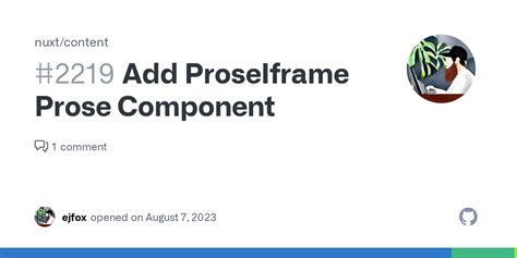 Add Proseiframe Prose Component · Issue 2219 · Nuxtcontent · Github