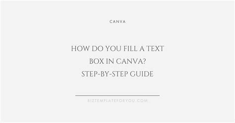 How Do You Fill A Text Box In Canvastep By Step Guide