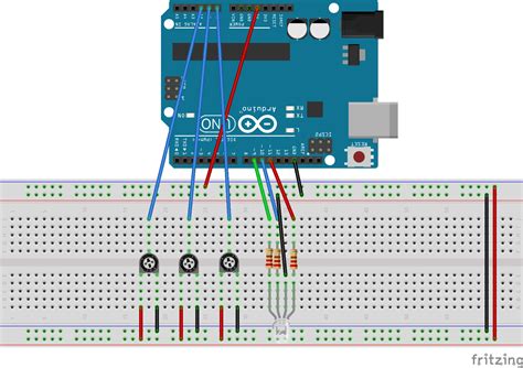 Thay đổi Màu Sắc Led Rgb Bằng Biến Trở Sử Dụng Arduino
