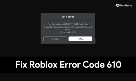 Jak Opravit Chybový Kód Roblox 610
