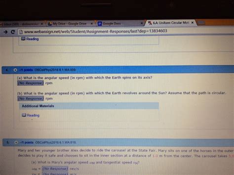 Solved What Is The Angular Speed In Rpm With Which The Chegg Com