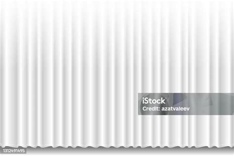 많은 그림자 물결 모양의 배경폐쇄 흰색 섬유 커튼 개막식이나 욕실을 위한 연극 패브릭 클린 커튼 스테이지 벡터 그라데이션 그림 Theatrical Performance에