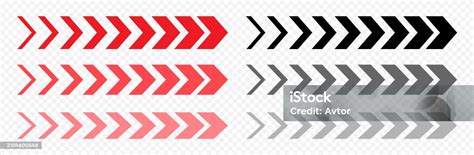 투명한 배경에 사업 계획 프레젠테이션 및 교육을 위한 빨간색과 검은색 화살표 세트입니다 가상현실에 대한 스톡 벡터 아트 및 기타