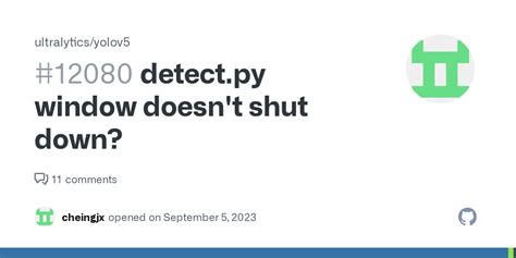 Detectpy Window Doesnt Shut Down · Issue 12080 · Ultralyticsyolov5