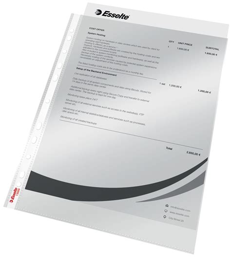 Esselte Pocket 40my Pp Clear A4 TÅ 100