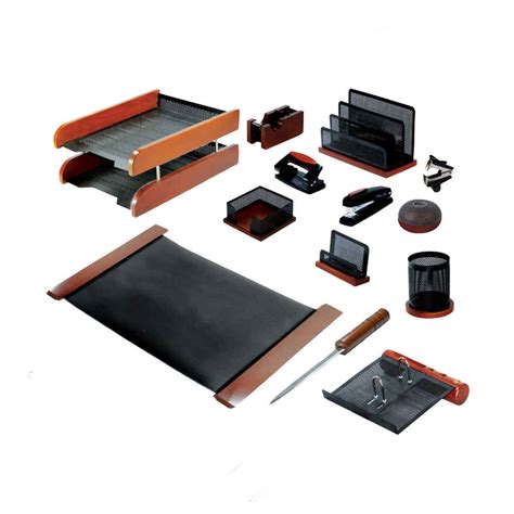 Wooden Office Desk Organizer Accessories Model Barad 13pcs Shopipersia