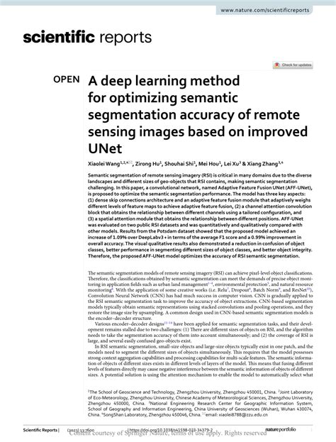 Pdf A Deep Learning Method For Optimizing Semantic Segmentation Accuracy Of Remote Sensing